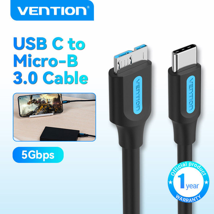 Vention Type C to Micro USB 3.0 Cable 5Gbps Fast Data Transfer USB Male ...