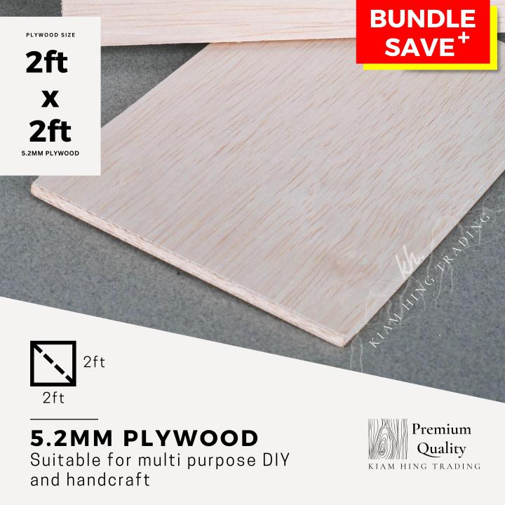 5.2mm Plywood (2ft x 2ft) DIY board sheet | Timber panel wood | Plain ...