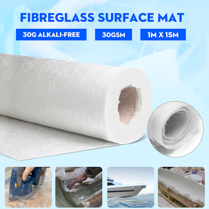 1m x 15m 30gsm Fibreglass Strand Mat CSM GRP Glass Fiber Roll Marine ...