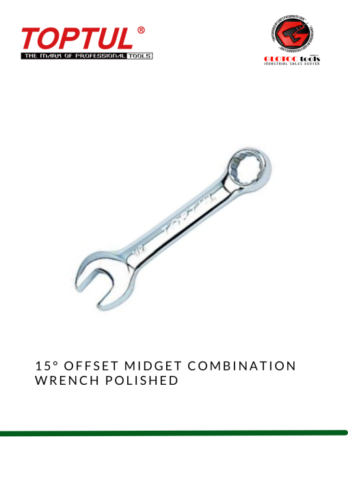 TOPTUL 15 DEG OFFSET Midget Combination Wrench Mirror Polished (AAAF ...