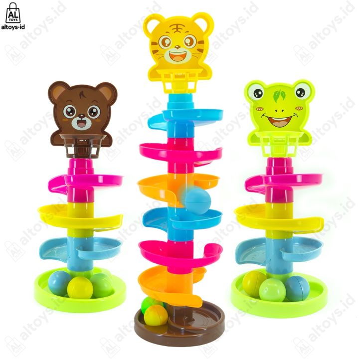 Spiral Tower Rolling Ball Mainan Anak Edukasi Seluncuran Bola Mainan ...