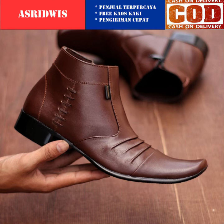 Sepatu Formal Pria Cevany Pantofel Tinggi Lancip Kulit | Lazada Indonesia