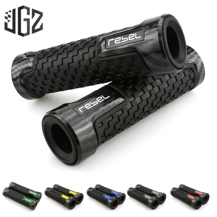 Rebel Grips Motorcycle Carbon Fiber Pattern Rubber Gel Hand Grips ...