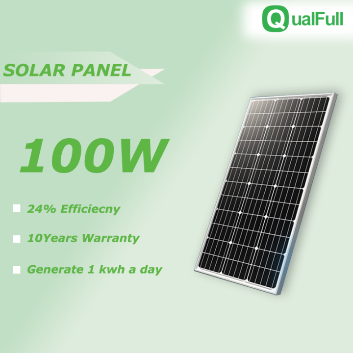 【QualFull】100 watts solar panel 18V Solar Panel New Monocrystalline ...
