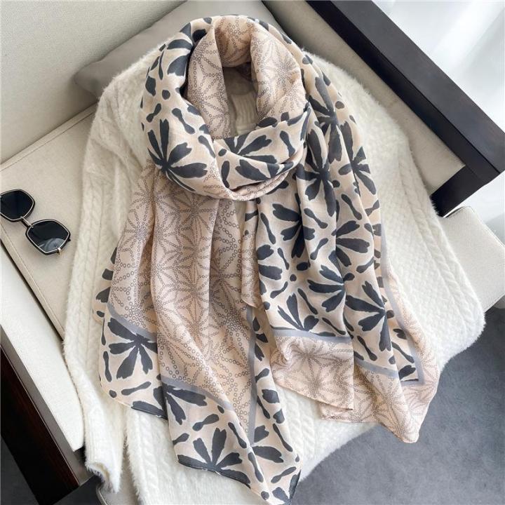 Fashion Cotton Linen Scarf Fashion Print Scarf Print Sunscreen Shawl ...