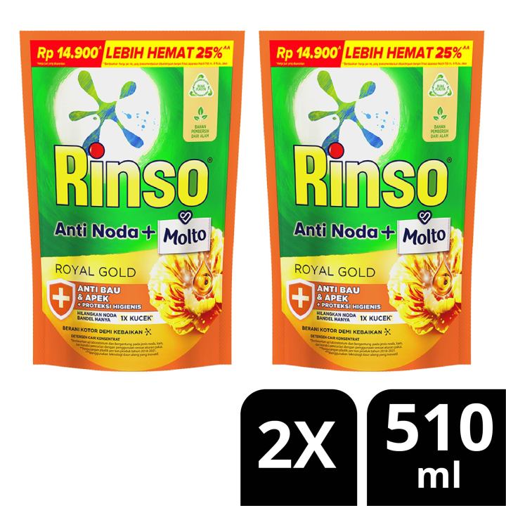 Rinso Molto Detergent Cair Deterjen Anti Noda Royal Gold 510ml x2 ...