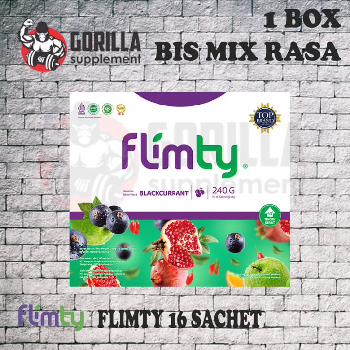 FLIMTY Fiber 1 BOX 16 SACHET Mango Mangga Special Edition F limty Detox ...