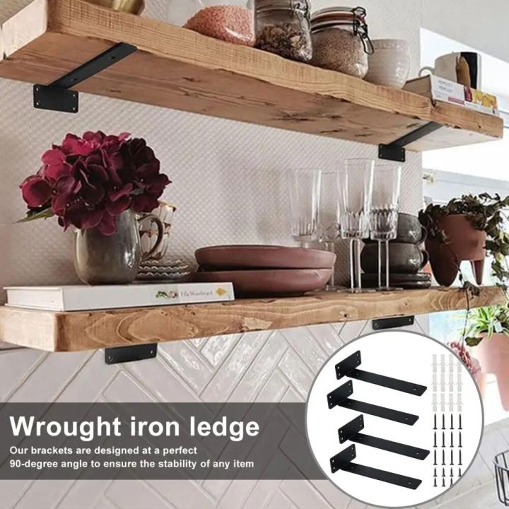 【Booming】 4 Pcs Shelf Brackets Heavy Floating Hidden Shelf Brackets ...