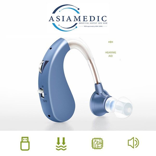 Hearing Aid Audiphone Aids. Help Old Folks Ear Hear device. Alat Bantu ...