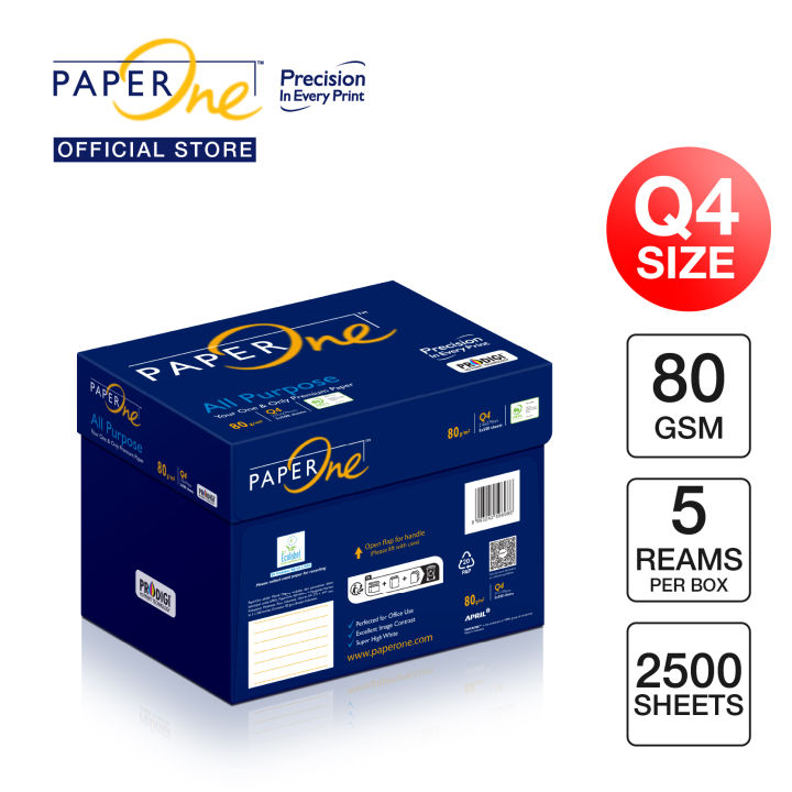 PaperOne Kertas Quarto 80gr All Purpose 1 Box (2500 lembar) Kertas HVS ...