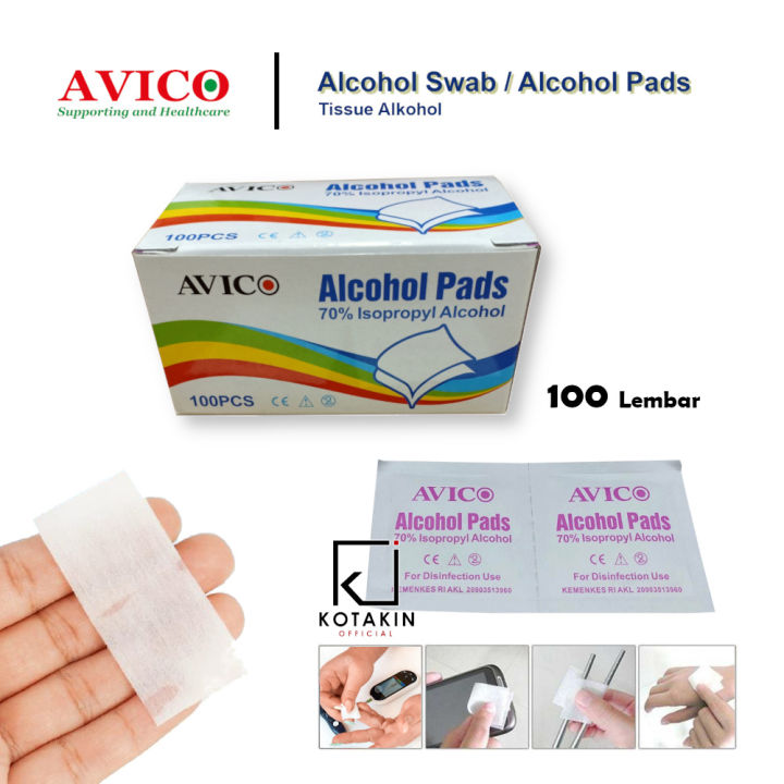 Alcohol Swabs AVICO - Tissue Tisu Alkohol isi 100lembar | Lazada Indonesia