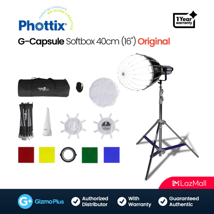 Phottix G Capsule Multifuction EZ-up Modifier Softbox w/ Magnetic Gel Filter Set GCapsule ...