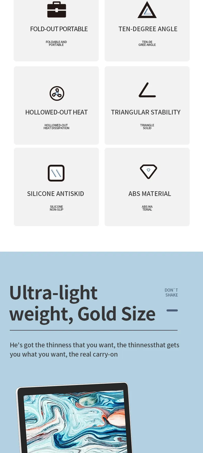 【Fast delivery】10-levels Adjustable Laptop Stand Portable Non-Slip ...