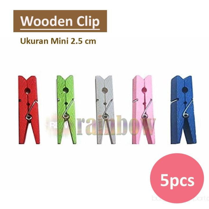 5 Pcs - Jepitan Foto Jepitan kayu Wooden Clip wood Clothes Pin Craft ...