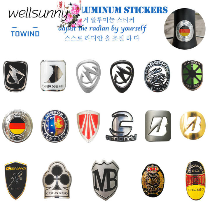Wellsunny 1Pc Aluminum Alloy Bike Head Badge Decals Stickers for Ebike ...