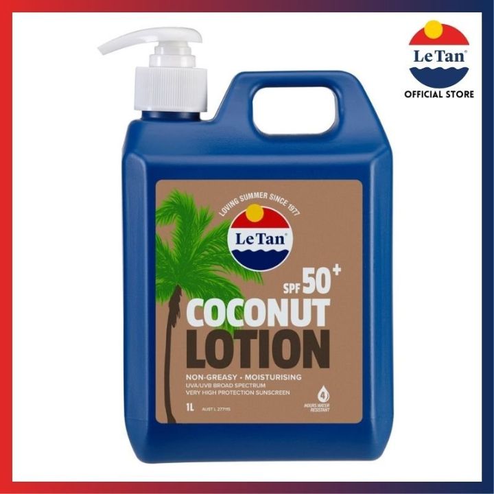 [Expiry: 02/2026] Le Tan SPF 50+ Coconut Sunscreen Lotion 1 Litre ...