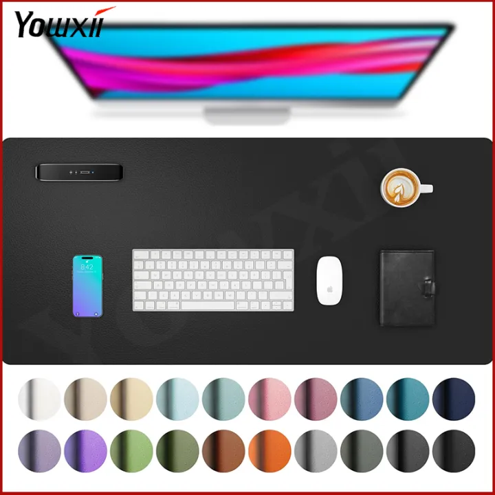 YOWXII Large PU Leather Mouse Pad Laptop Desk Mat Double-Sided ...