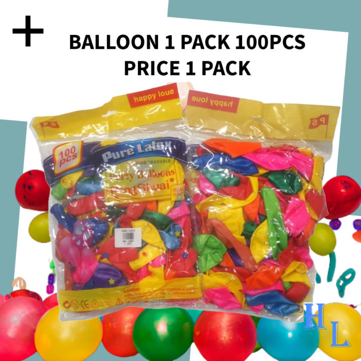 Pure Latex Party Balloons (Pack/100 pcs) | Lazada