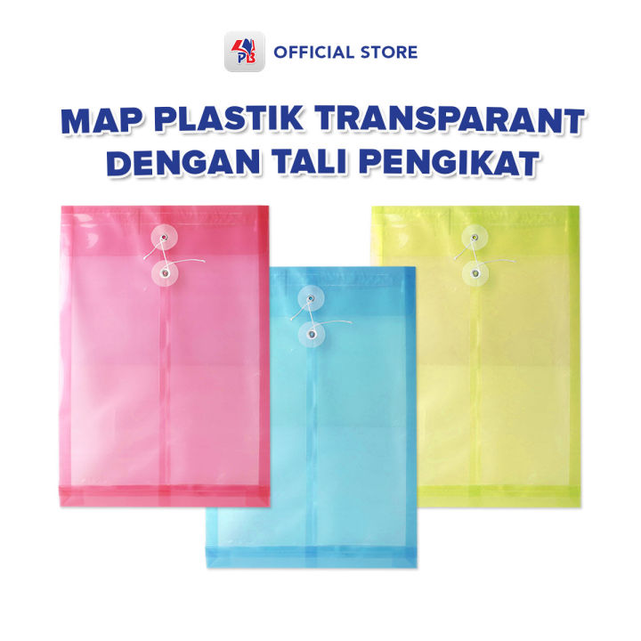 Map Plastik Tali F4 Warna Map Tali Kancing Bening File Folder ...