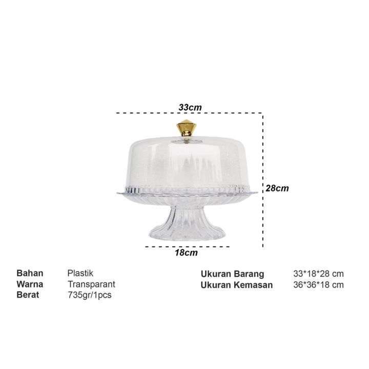 Tempat Kue Bulat Cantik Bening TK 146 Golden Lemon Cake Tray | Lazada ...
