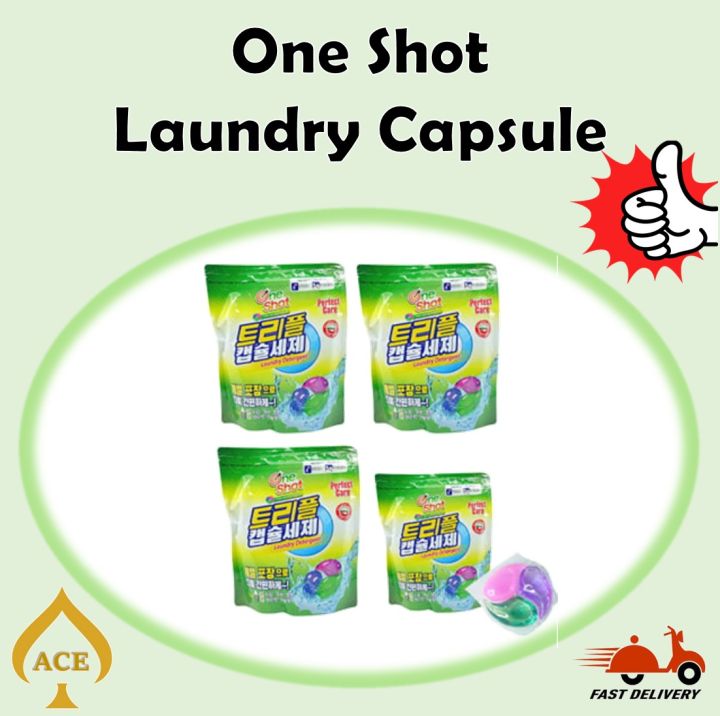 One Shot Laundry Detergent Gel Sabun Candy Laundry Beads Capsule (30 ...