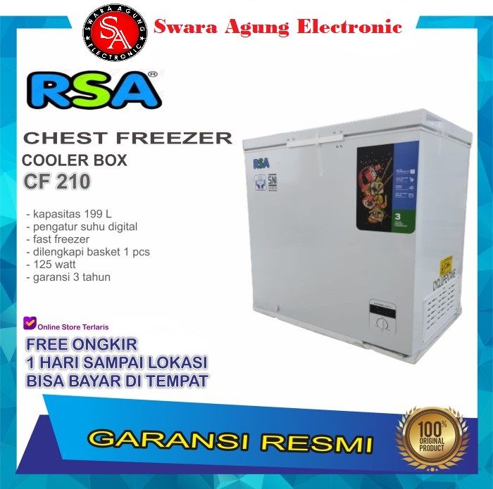 RSA Freezer Box CF 210 - Chest Freezer 200L - Putih | Lazada Indonesia