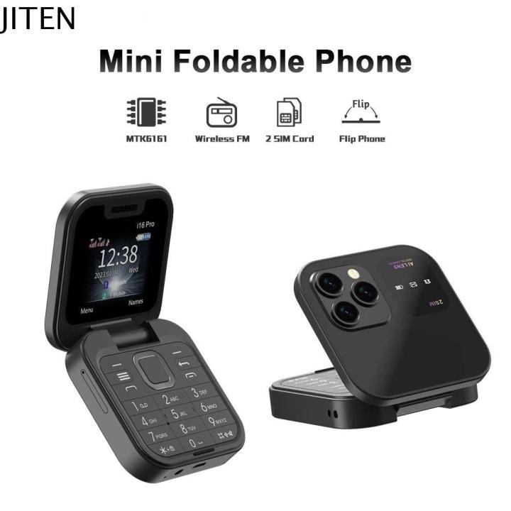 JITEN I16Pro Mini Flip Mobile Phone 2SIM Card FM Radio Flip Foldable ...