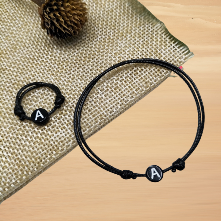 CATRANIS GELANG CINCIN TALI KOREA HURUF INISIAL NAMA A-Z | Lazada Indonesia