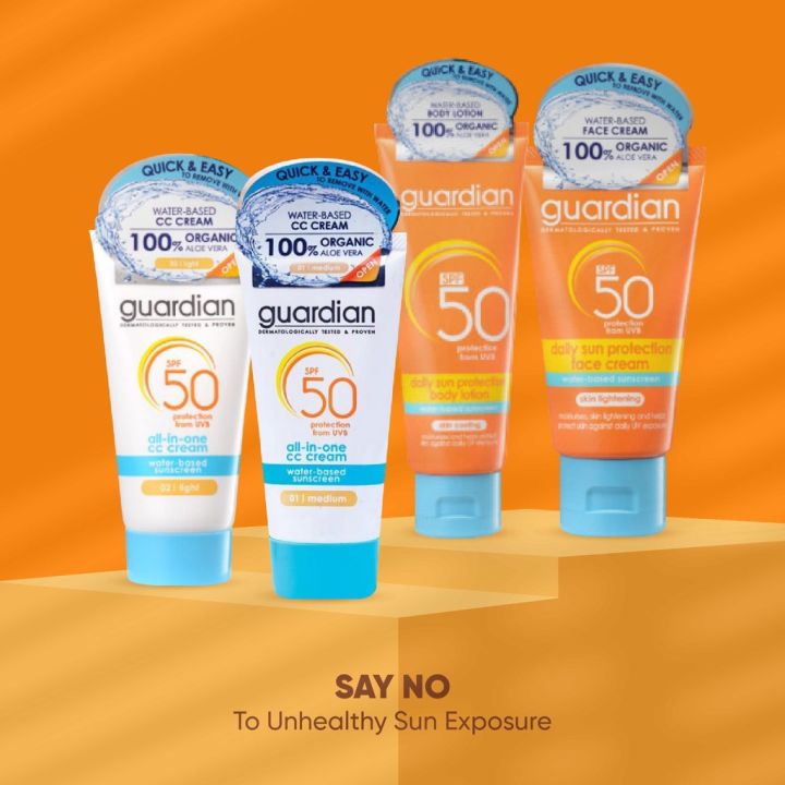 Guardian Face & Body Uv Sunscreen Lotion Spf50 50ml 100ml / CC Cream 30ml Medium Light | Lazada