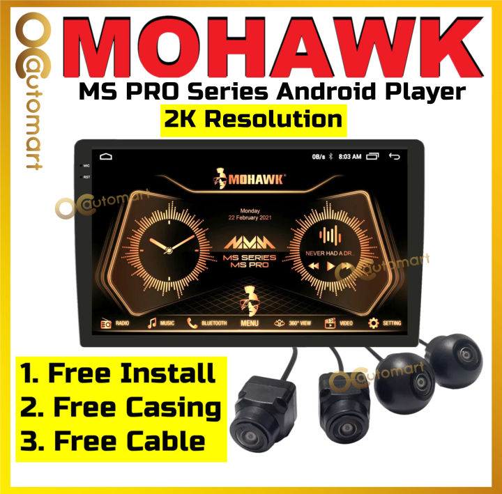 (Free 360 Camera) Mohawk MS PRO Series 2K Resolution Car Android player ...