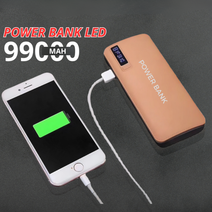 Powerbank 99000mAh 2 USB Lampu Senter LED Digital Fast Charging ...
