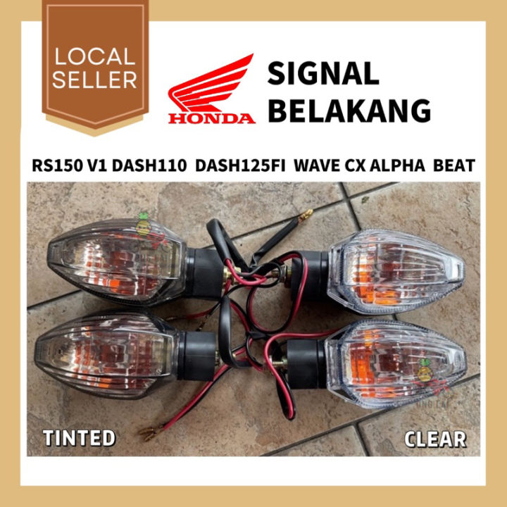 HONDA DASH 110 125 FI WAVE CX ALPHA RS150 V1 BEAT FRONT SIGNAL BELAKANG REAR SMOKE TINTED CLEAR ...
