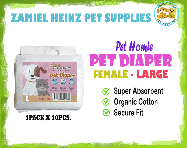 Pet Homie - PET DIAPER For FEMALE (10pcs /Pack) LARGE | Lazada PH
