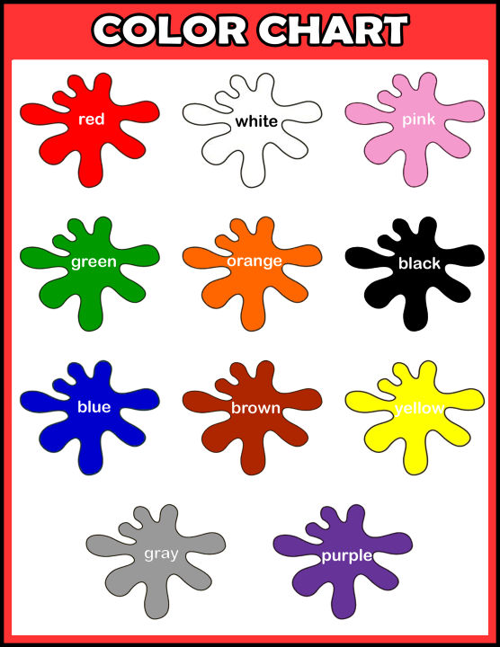 LAMINATED COLOR CHART Learning Material | Lazada PH