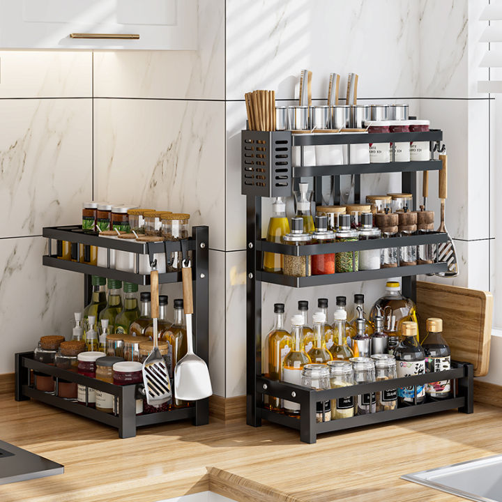 Kitchen Spice Rack Stainless Steel Seasoning Storage Rak Condiment Rack ...