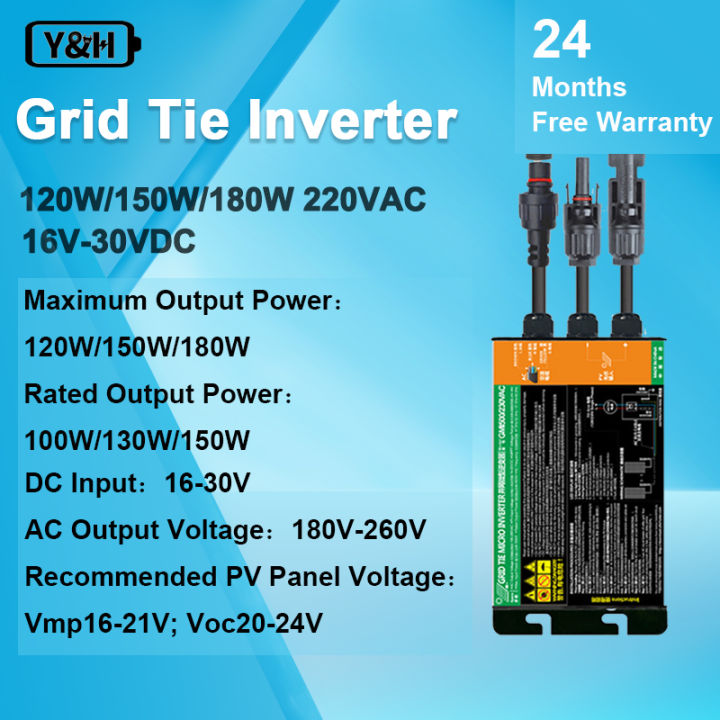 Y&H 120W/150W/180W MPPT Tie Micro Inverter อินพุต PV DC16-26V AC220V ...