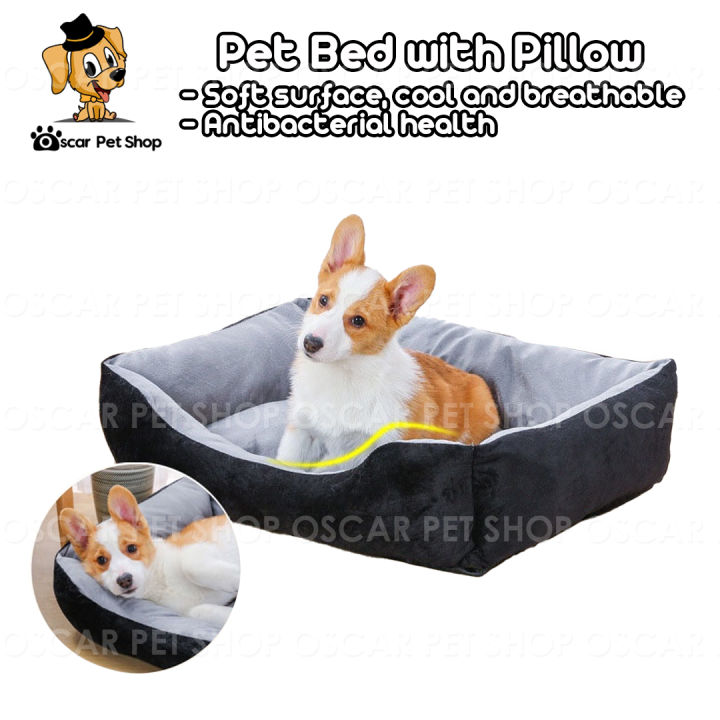 Crosshatch Flat Bed Pets Dogs Cats Bed W/ Extra Pillow | Lazada PH