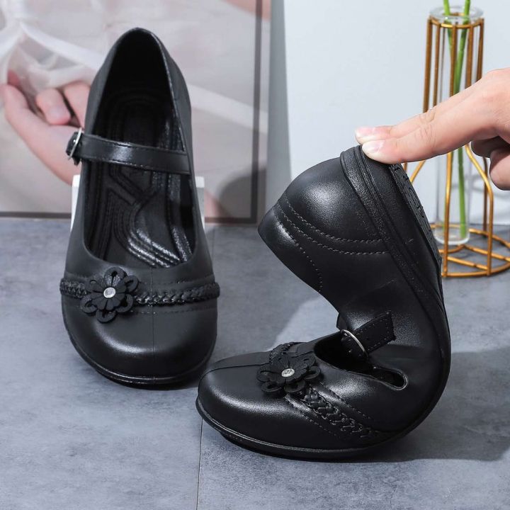 【SHUTA】 Black Shoes for Kids Girls Fashion Sandals Rubber School Shoes ...