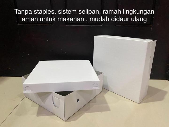 Dus kotak makanan tebal 20x20 / dus makanan, nasi,kue bolu / dus kotak ...