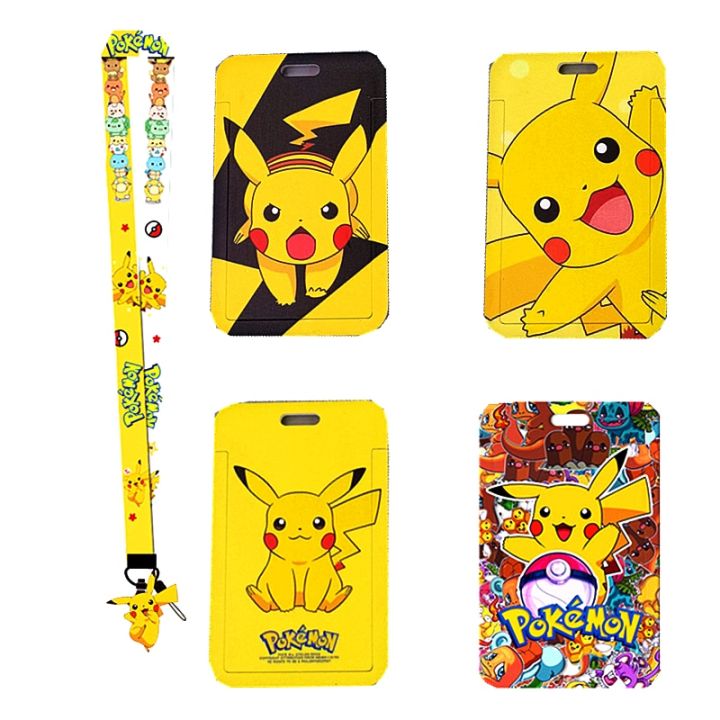 Pokemon Pikachu PVC Card Cover kids Campus Card Hanging Neck bag Card Pokemon Figure Holder ...