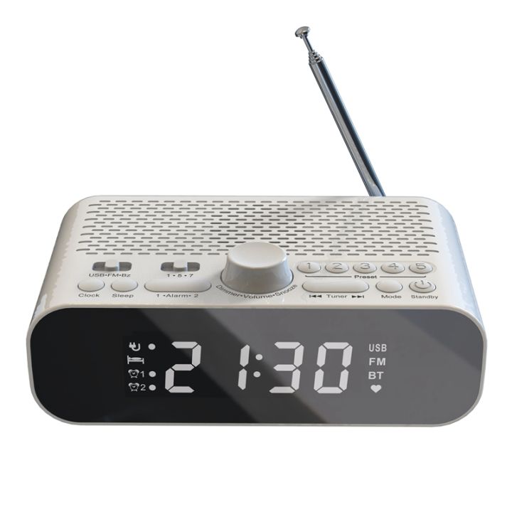 FM Clock Radio with Bluetooth Streaming Play LED Display Dual Alarm ...