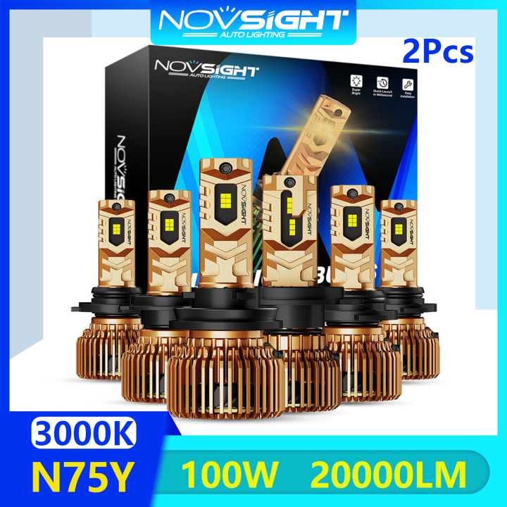 Yellow Light Novsight N75Y LED Headlight Bulb 9005 9006 H4 H7 H11 LED Light for Car High/Low ...