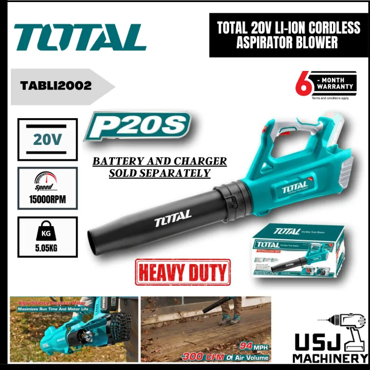 TOTAL 20V Li-ion Cordless Aspirator Blower TABLI2002 - Heavy Duty - | 6 ...