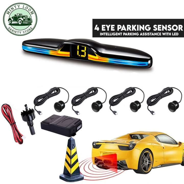 KFOX Car Reverse Radar Kit Vehicle Parking Sensor System with 4 Parking ...