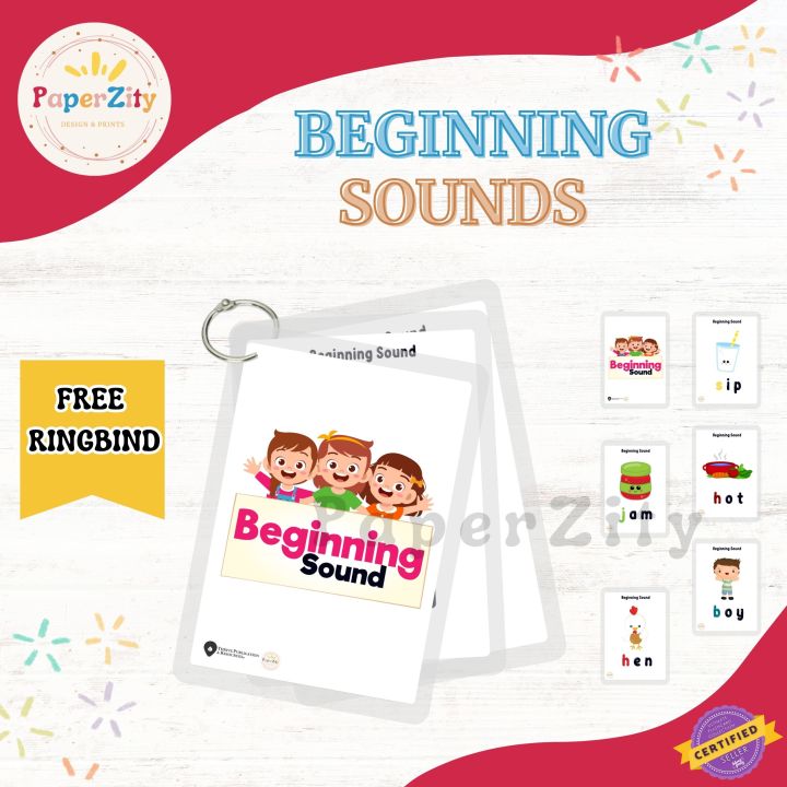 BEGINNING SOUND Laminated Flashcards for kids/ Literacy Flashcard ...