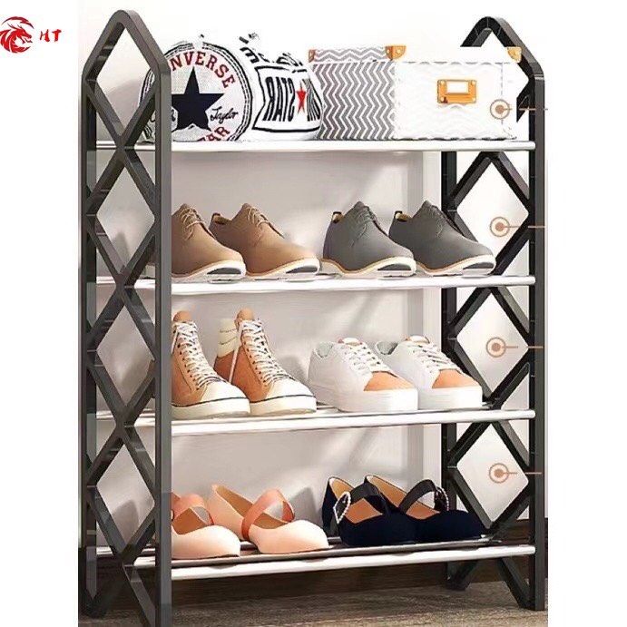 Diamond Stainless 4 Layer Shoe Rack Stackable Shoes Organizer Storage ...