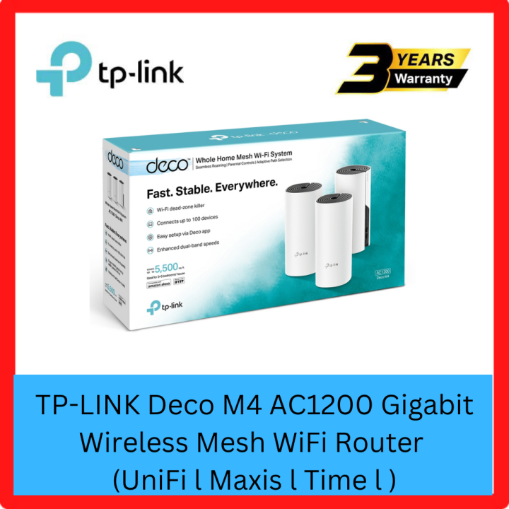 TP-LINK Deco M4 AC1200 Gigabit Wireless Mesh WiFi Router 2 Pack / 3 ...