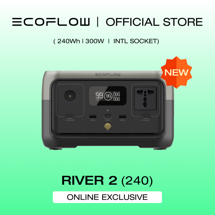 EcoFlow 240Wh River 2 Portable Power Station Solar Generator with ...
