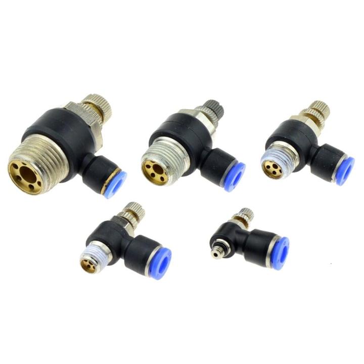 1PC Pneumatic Speed Flow Controller 8mm 6mm 10mm 12mm OD Hose Tube 1/4 BSP 1/8 3/8 1/2 Male Gas ...