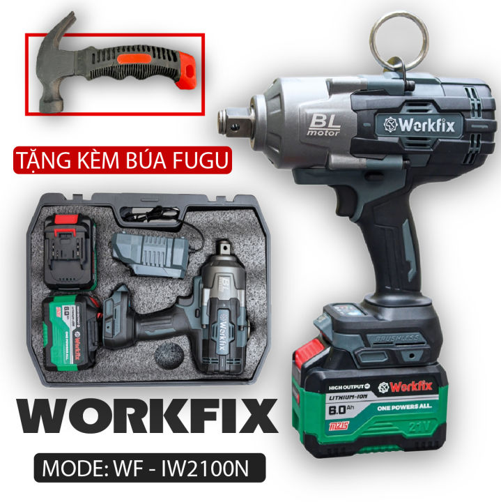 Máy siết bulong chính hãng workfix WF-IW2100N siêu khoẻ, đầu 3/4 lực ...